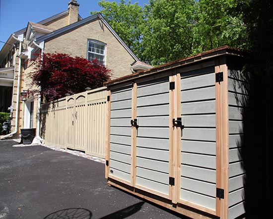 Triple Bin Storage Shed for Garbage Bins & Recycling Bins | Redwood Sheds